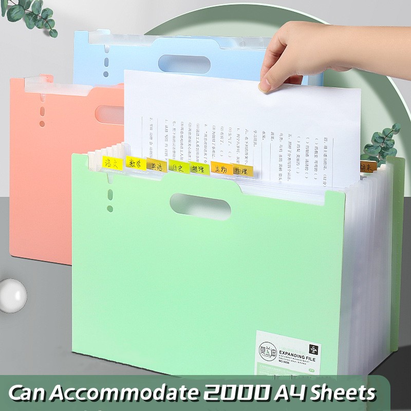 Expanding File Folder Document storage with handle 13 Pockets Size Long ...