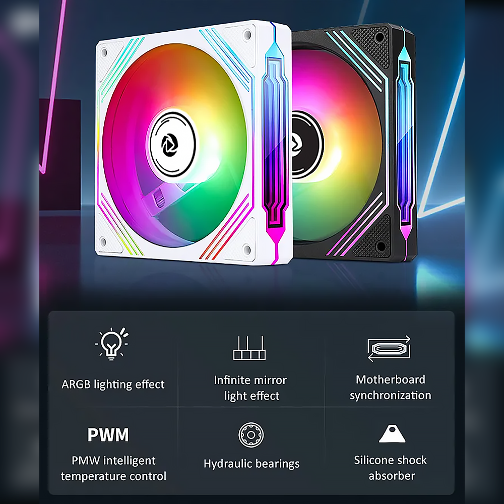 EasyPC| Inplay Seaview Tower X3-B/X3-W 3in1 case fan| ARGB| Black and ...