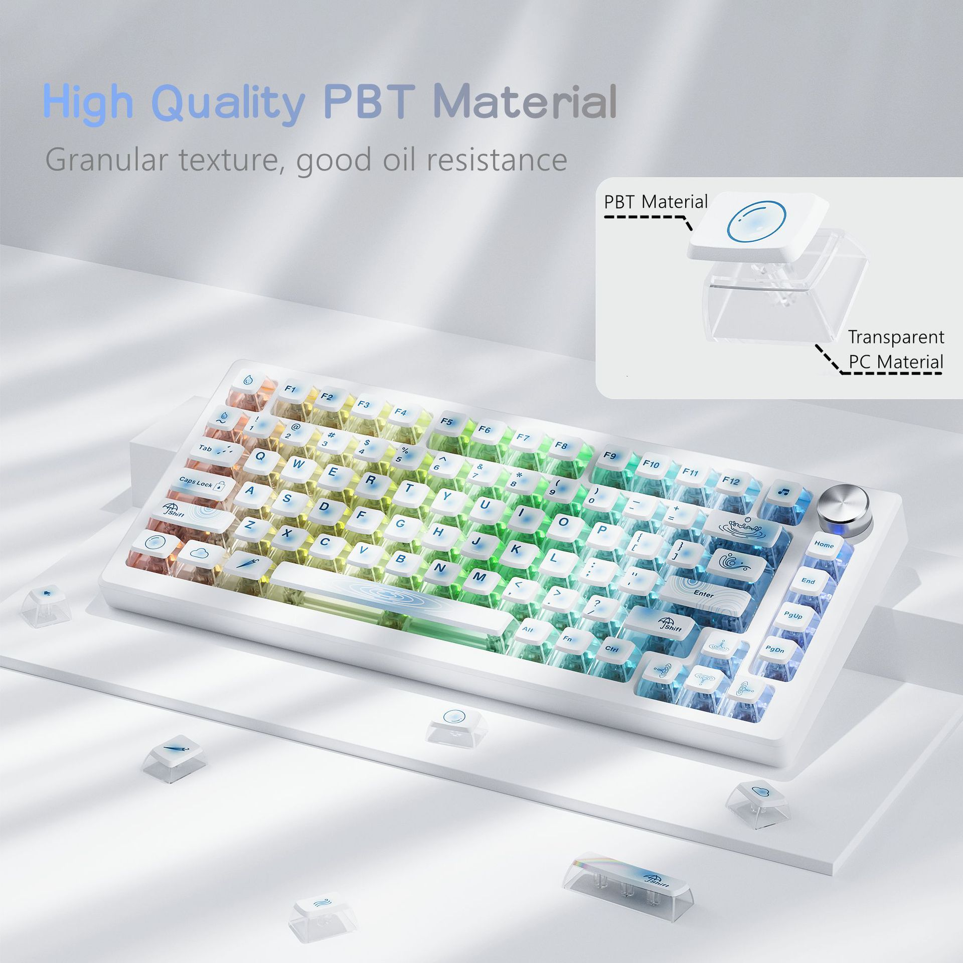 116 Keys Raindrop Theme ASA Profile PBT+PC Pudding Keycaps For 61/68/84 ...