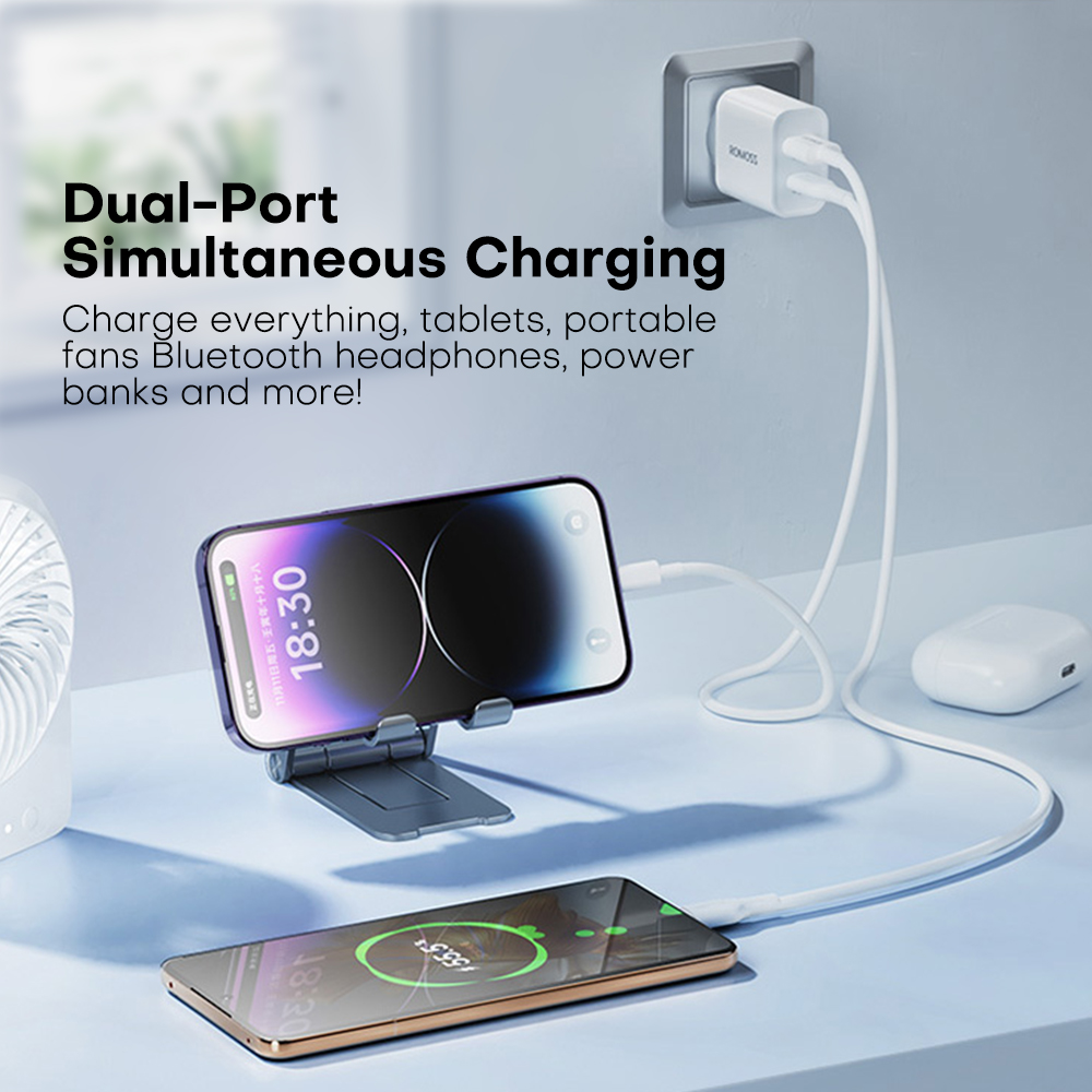 Romoss AC30RD PD30W USB Type C Fast Charger QC PD 3.0 Dual Port Mini ...