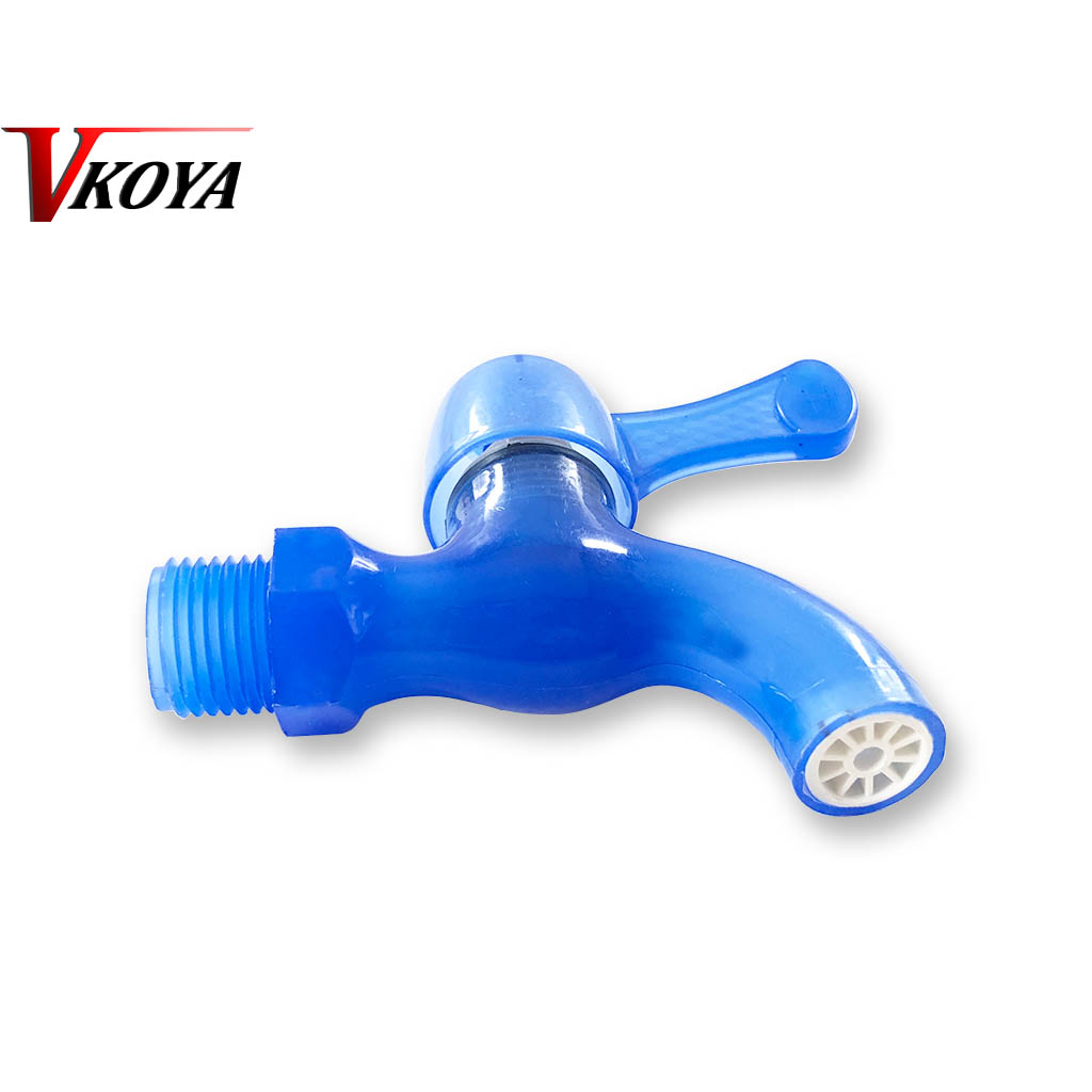 Vkoya PVC Blue Faucet Plain Bibb 1/2" Thread For Sinks and Water Taps ...