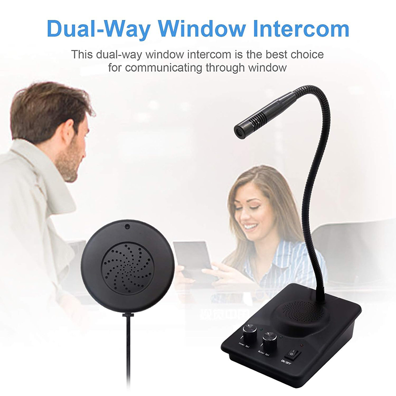 DAYTECH WI09 Two-Way Window Intercom System Glass PA Speaker and ...