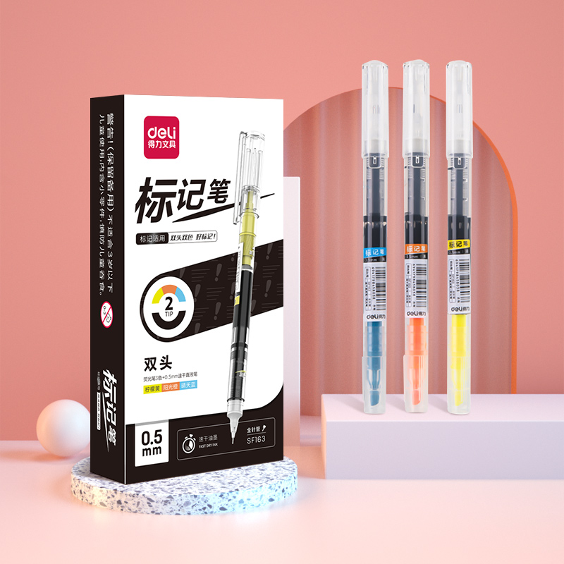 Deli SF163 Cap-Pulling Direct Liquid Pen 0.5mm Full Needle Tube (Black ...