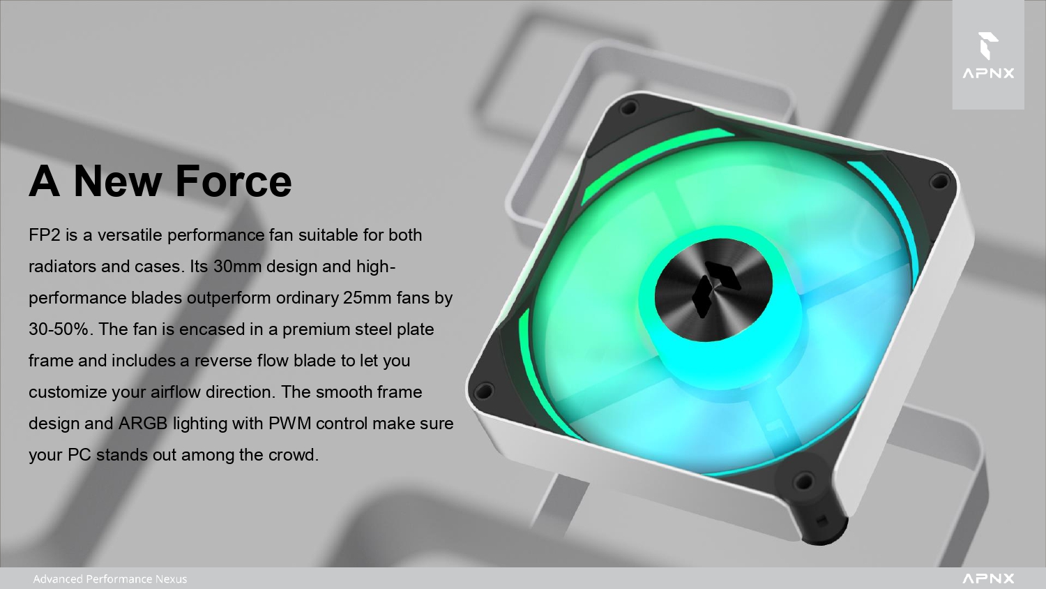 APNX FP2 - 120 PWM ARGB Lighting with PWM Control Case Fan, 120mm 500 ...