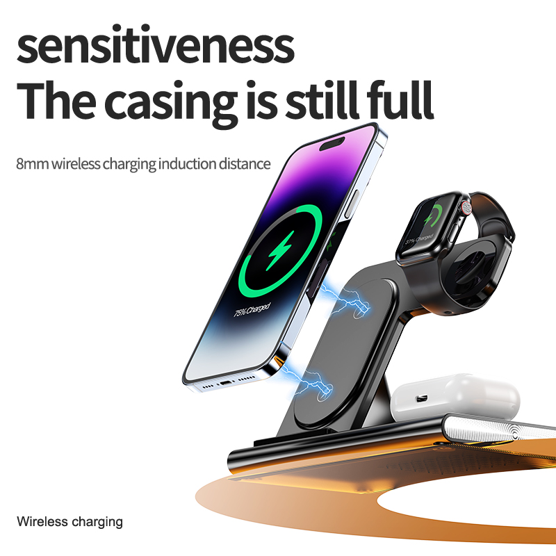 GOOJODOQ Wireless Charger for iphone iWatch airpods Fast PD Charging ...