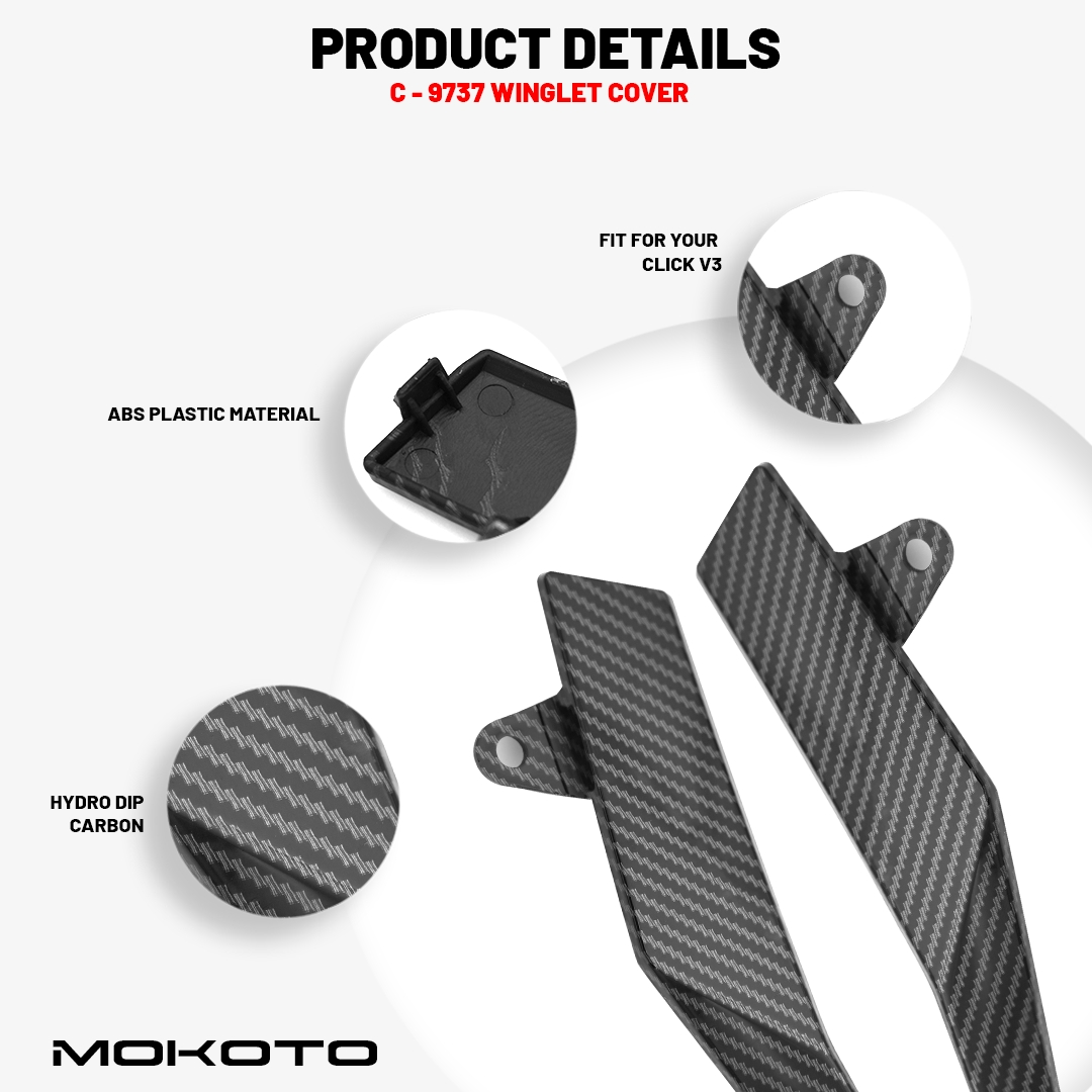 MOKOTO HONDA CLICK V3 FRONT SIDE GARNISH WINGLET COVER FOR HONDA CLICK ...
