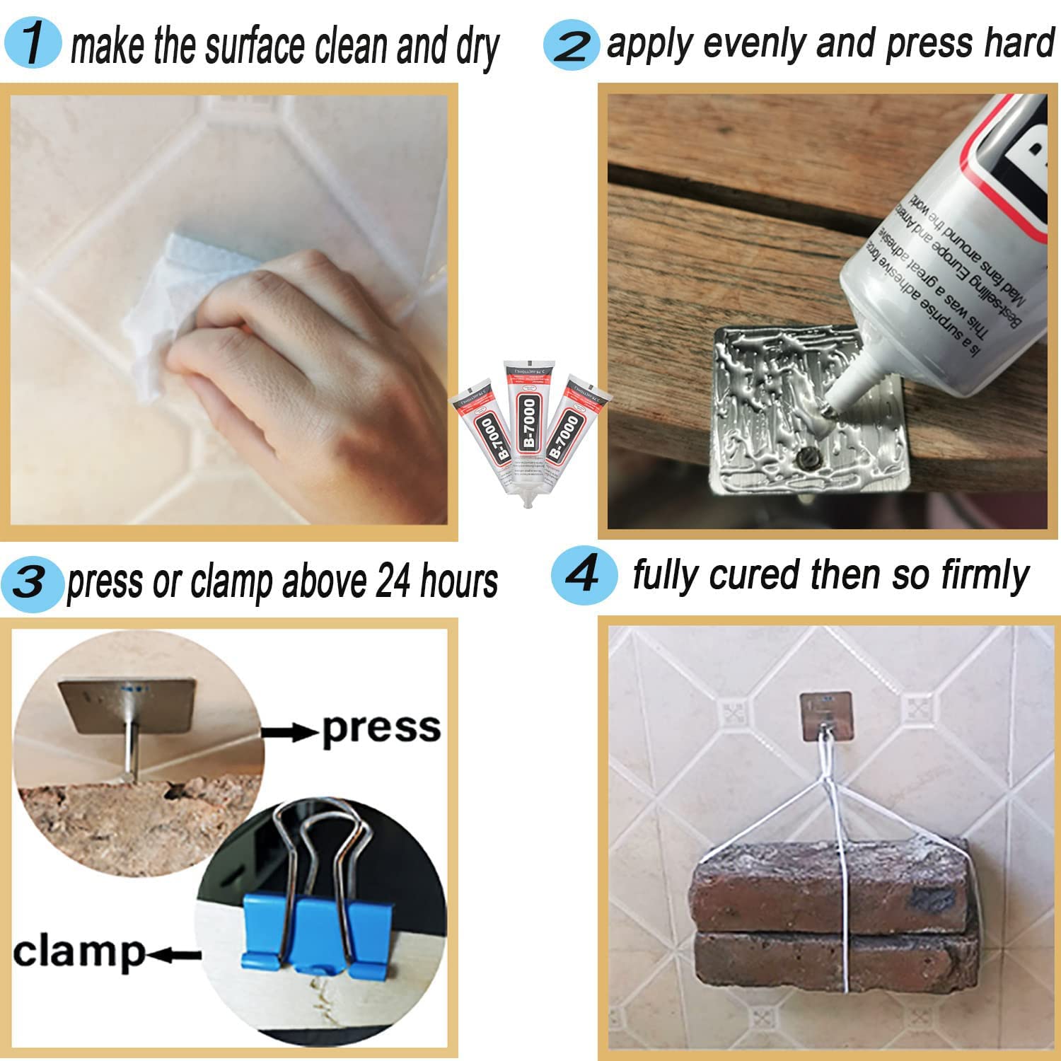 B7000 Multi-Function Viscose Slow Dry Transparent Soft Adhesive ...