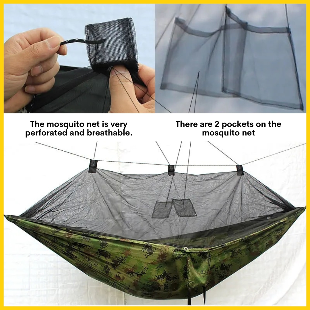 Hammock with Mosquito Net 7ft Makapal Military Duyan with 2 Flat Ropes ...