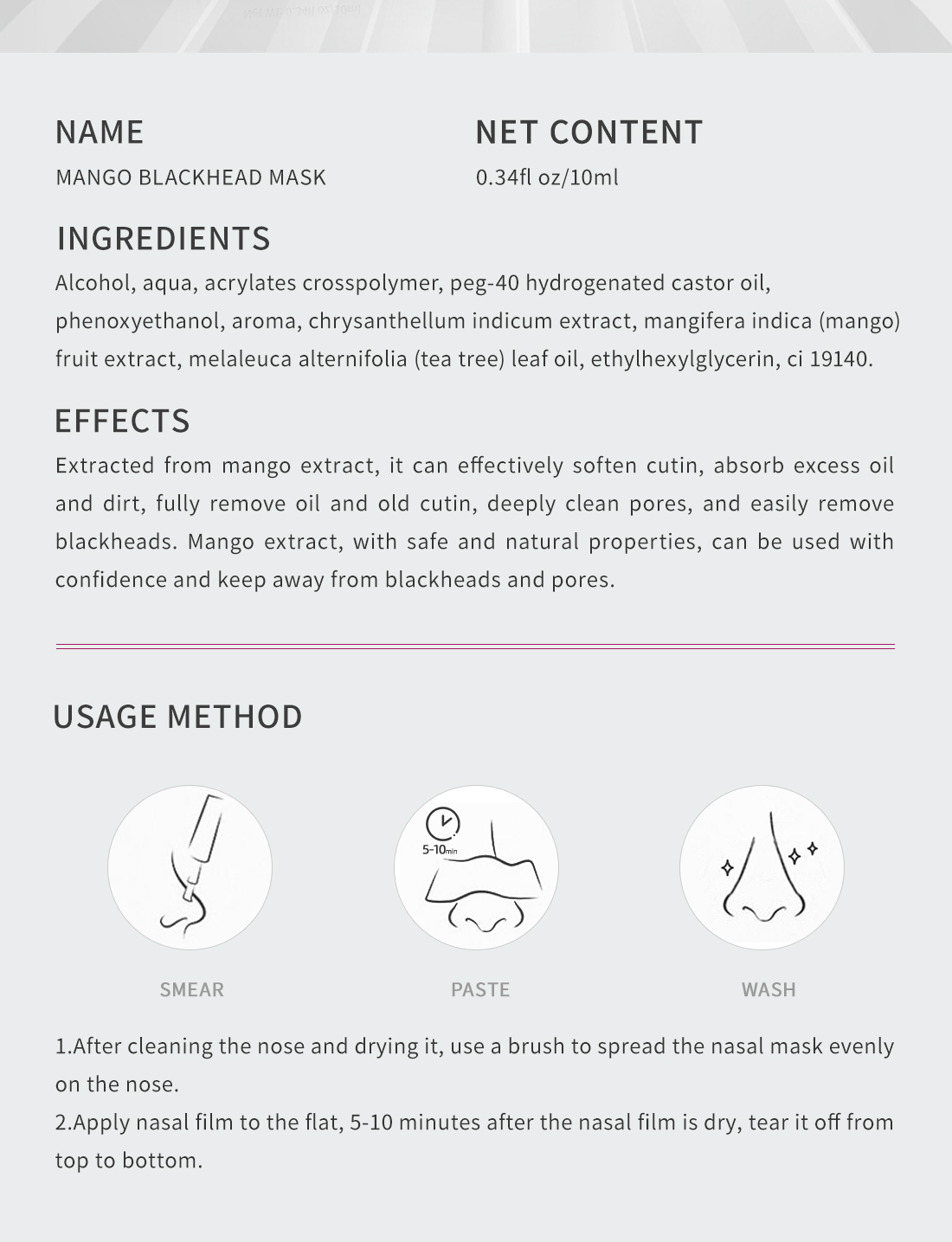 RtopR Mango Blackhead Remover Mask Deep Cleans Pores Acne Treatment ...
