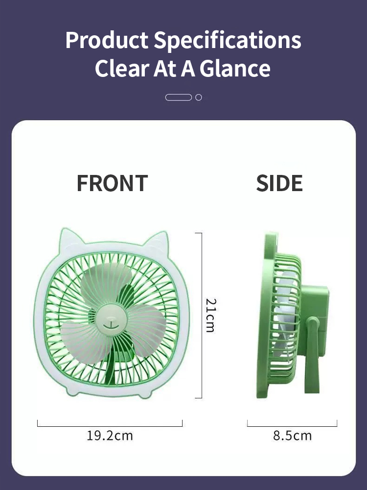 ICON Portable Electric Fan MINI USB Charging Table Lamp Fan For Outdoor ...