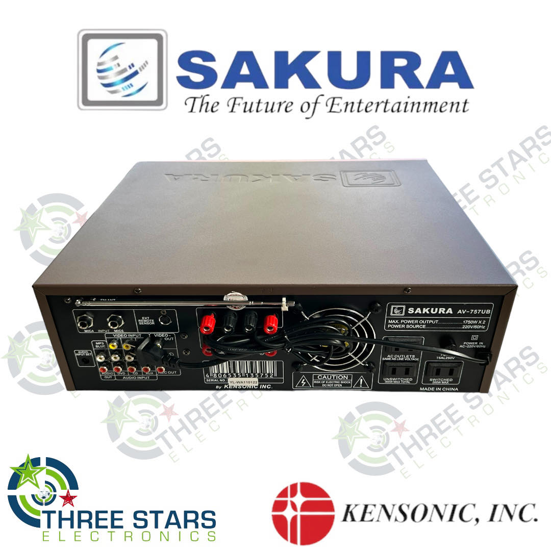 Original Sakura AV - 757UB Karaoke Amplifier 1650 Watts x2 | Shopee ...