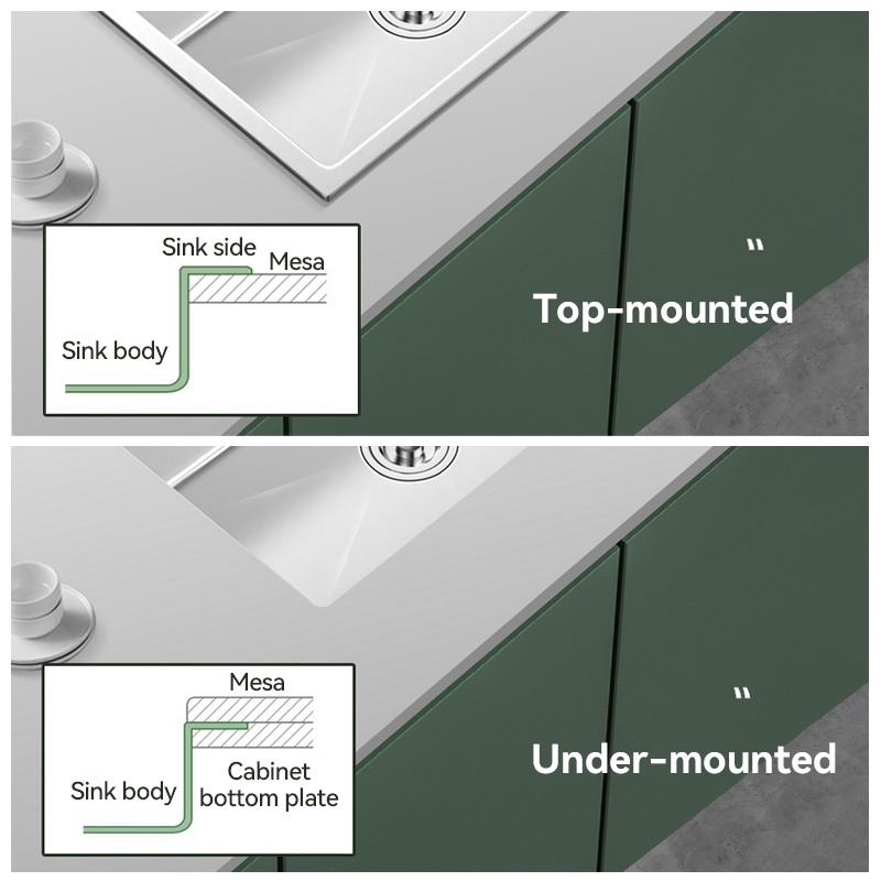 SUS 304 Kitchen Sink Thickness Single Double Black & Silver Stainless ...