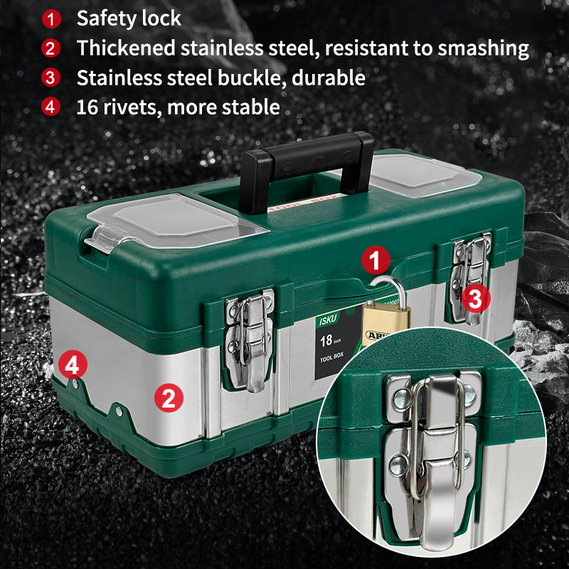 Stainless Tool Box 14" | 17" | 19" With Buckle Latches Plastic ...