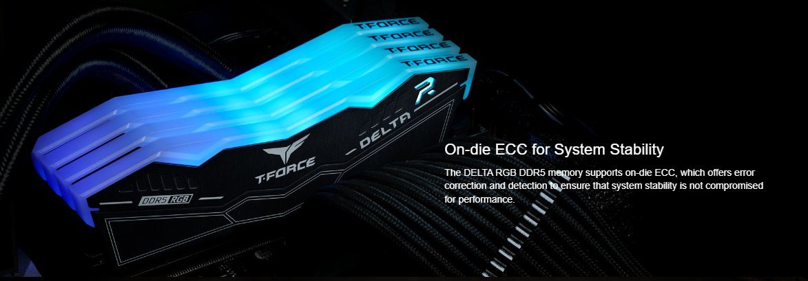 Teamgroup T-Force Delta RGB 32GB (2 x 16GB) DDR5-6000 CL30 Memory Black ...