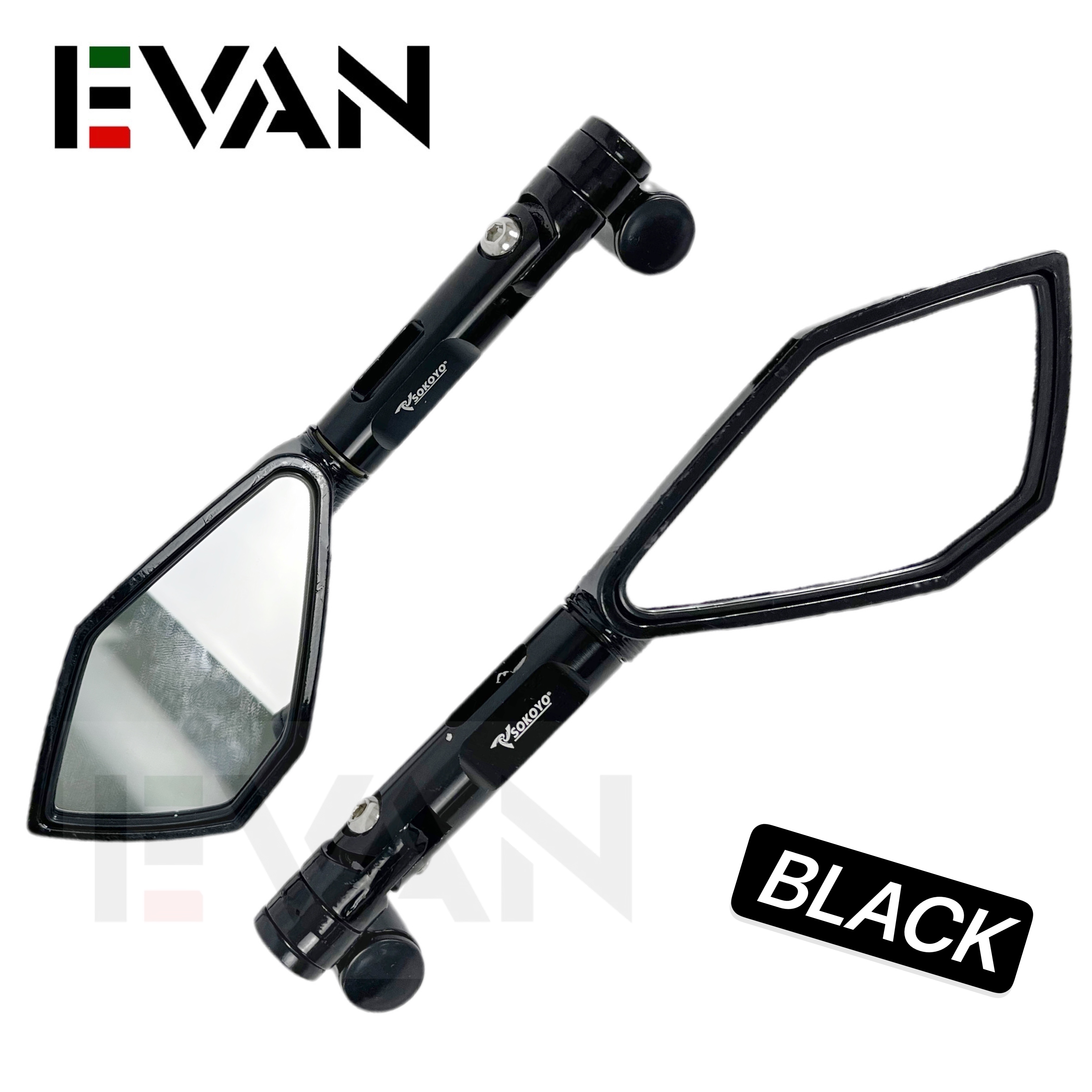 EVAN shop Universal Side Mirror Half CNC Full Color For Motorcycle Side ...