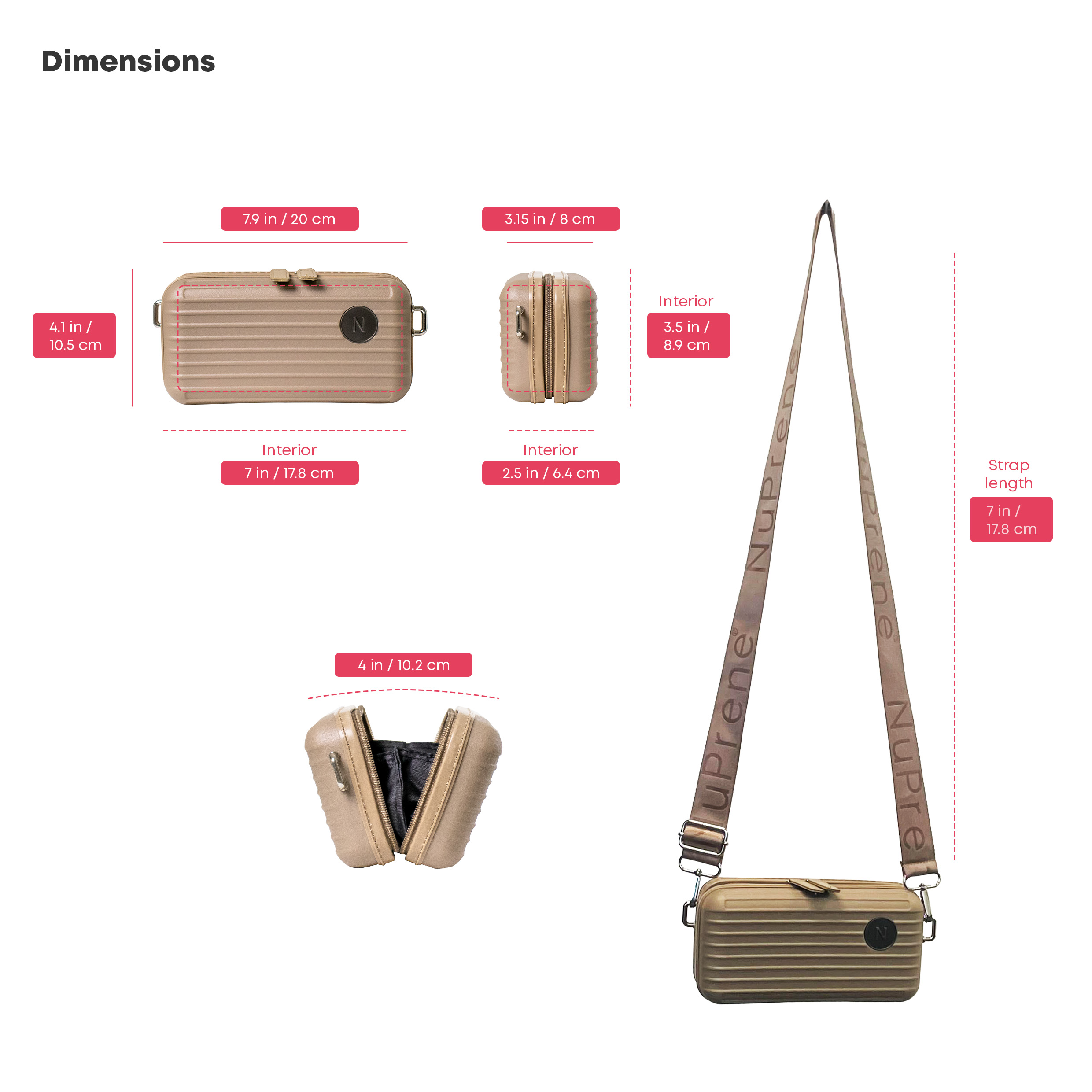 NuPrene - The Lucca Bag - Robust Mini Travel Bag in Mocha - With ...