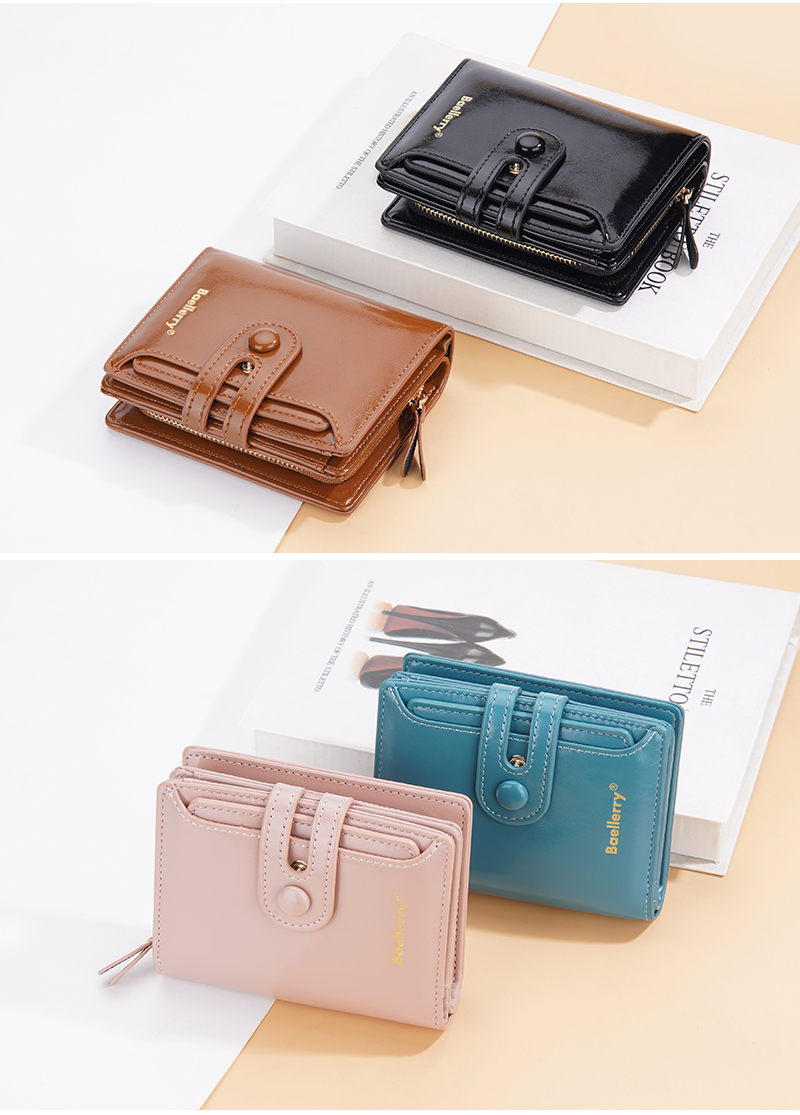 Baellerry Short Thick Glossy PU Leather Card Holder Purse High Quality ...