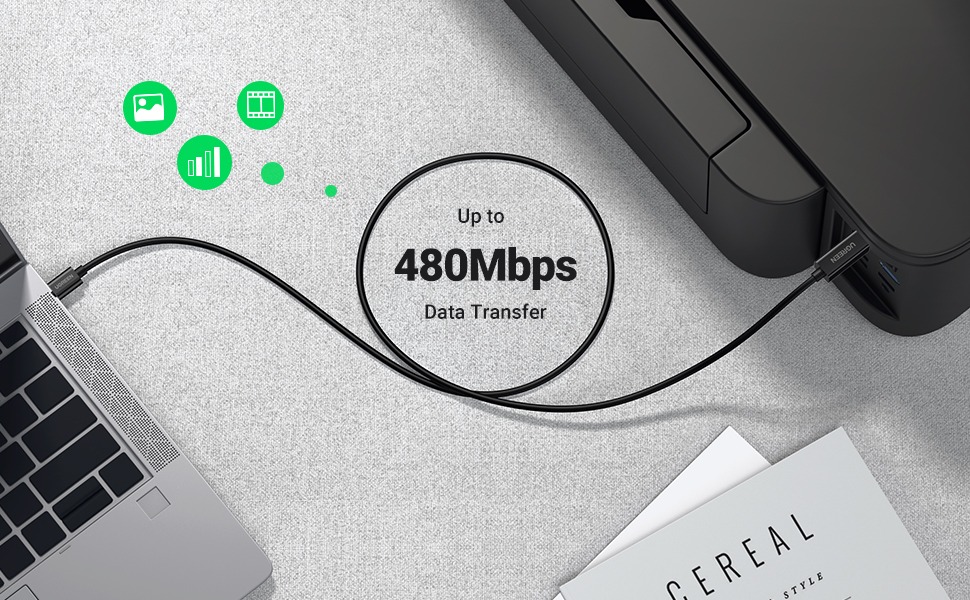 UGREEN USB Type C to USB 2.0 Type B Scanner Printer Connector Cable ...