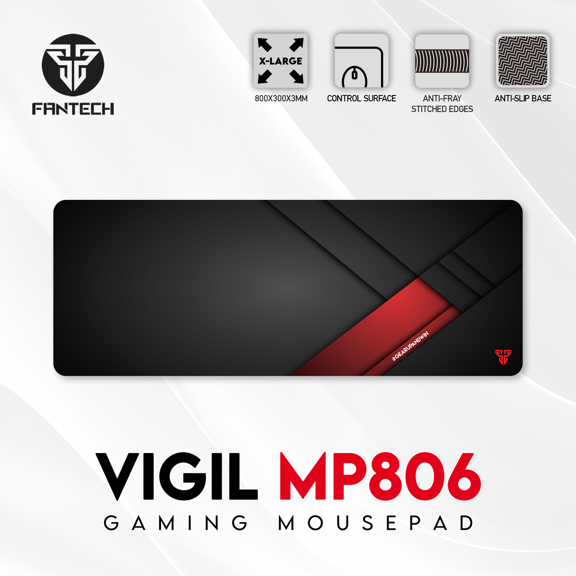 Fantech Vigil Gaming Mousepad Anti Slip Base with Speed Surface & Anti ...