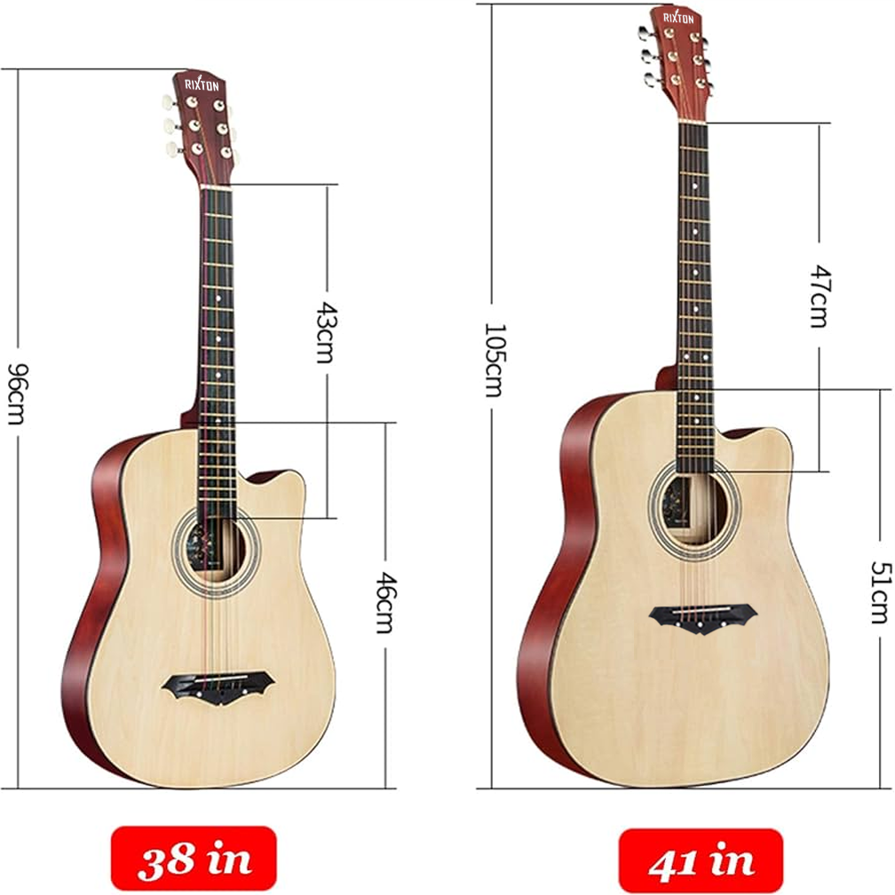 RIXTON Acoustic Guitar For Beginners With Complete Sets 38 Inch And 41 ...