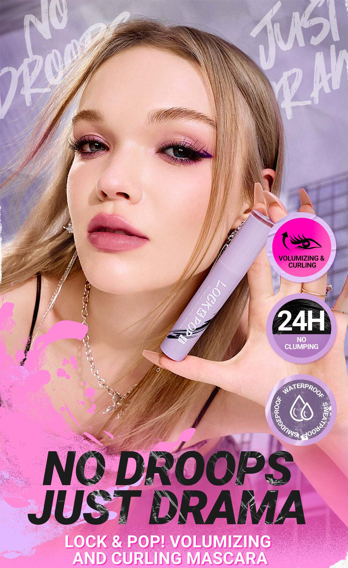 DAZZLE ME Lock and Pop Mascara | Waterproof Smudge Proof Long Lasting ...