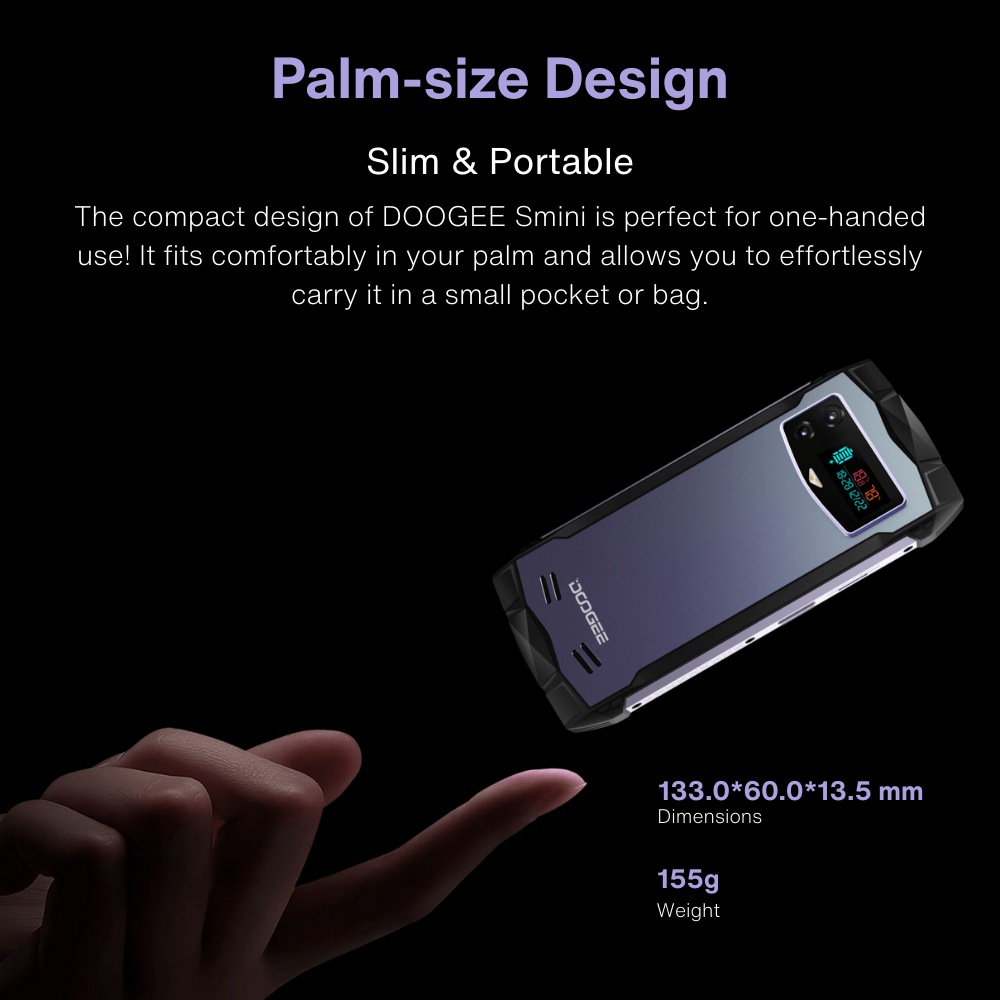 DOOGEE Smini Rugged Smartphone | 8+256GB | IP68 Waterproof | Helio G99 ...