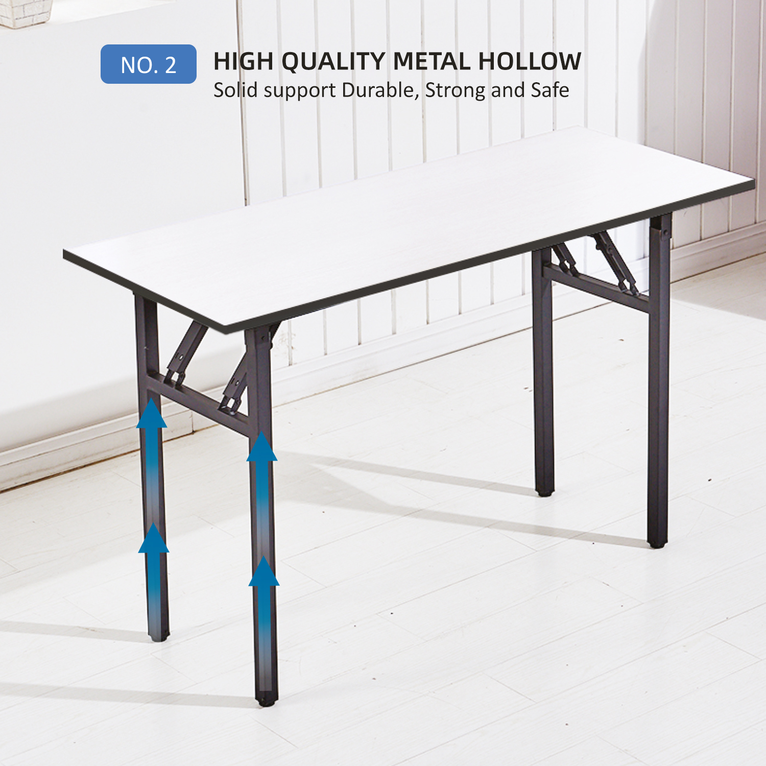 Homez 4FT Writing Table Study Table Foldable Banquet Table Metal Leg ...