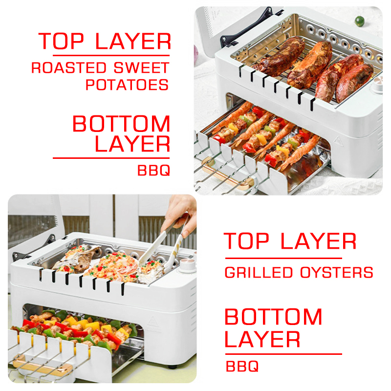 LaHome BBQ Barbecue Griller Grill Electric Indoor Outdoor Smokeless ...