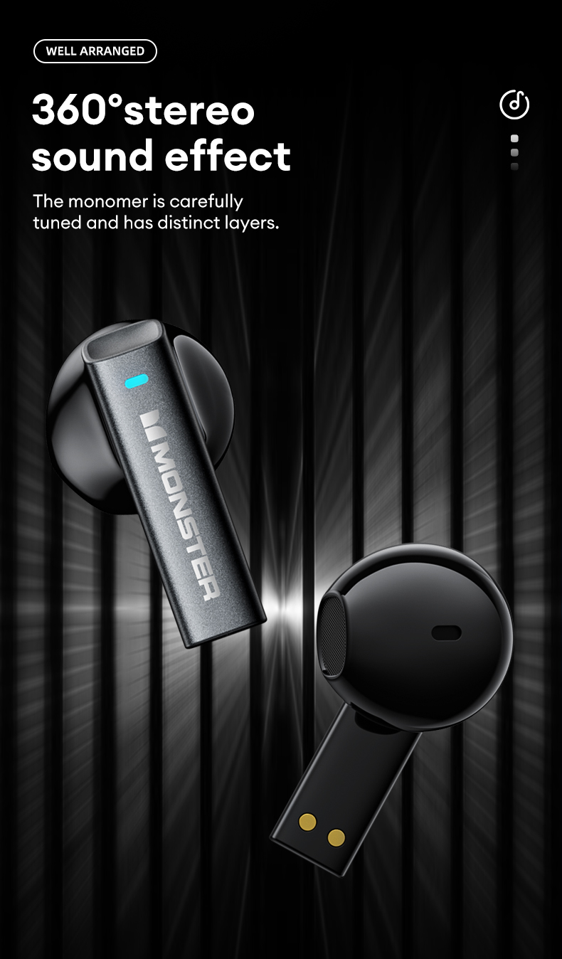 Monster AIRMARS XKT22 True Gaming Earphones Bluetooth V5.4 HIFI Stereo ...