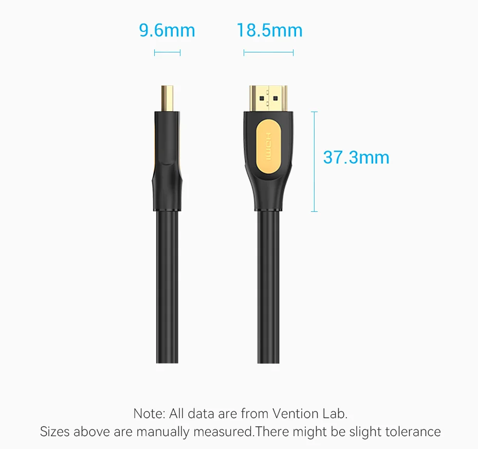 Itw | Vention HDMI-A Male to Male 4K HD Cable PVC Type Black/Yellow (1M | 2M) | Shopee Philippines