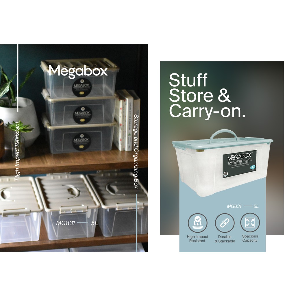 MEGABOX MG-831 Carrie Mi Series Storage box 5 Liters (Bundle of 3 ...