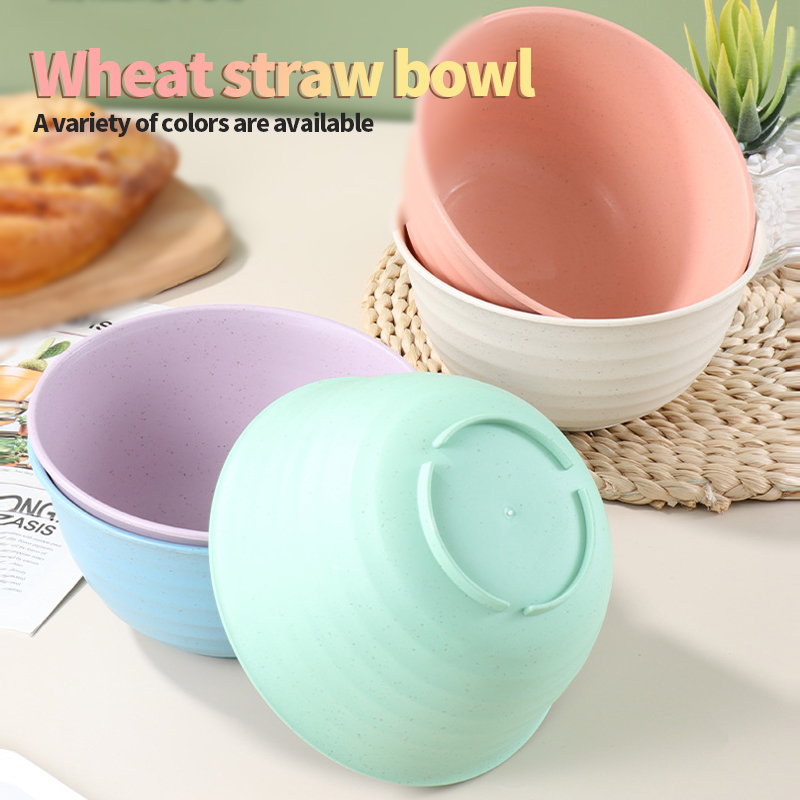 Nipiin 850ML Wheat Straw Bowl Allow Microwave Heating Rice Bowl Soup ...