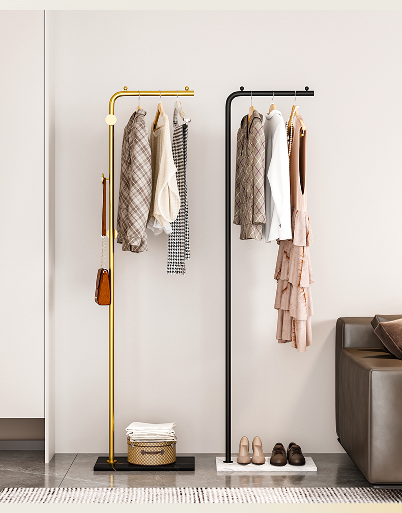 ATTICLIVING- Clothes Rack Modern Iron Bedroom Coat Stand Clothes ...