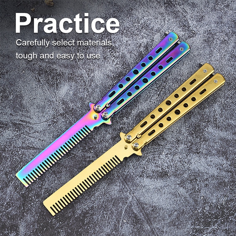 Butterfly Hair Comb Practice Combs Foldable Stainless Steel Trainer ...