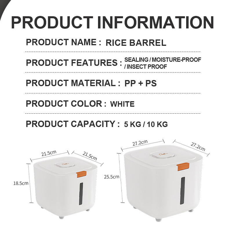 5KG/10KG Kitchen Rice Storage Box Insect-proof Moisture-proof With ...