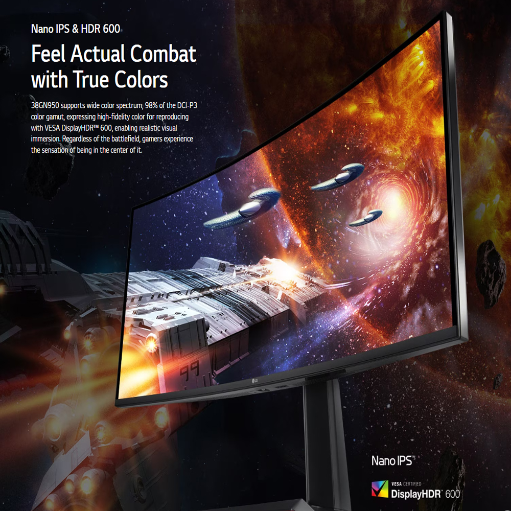 LG 38GN950-B 38" UltraGear Nano IPS 144Hz 1600p WQHD+ HDR Curved ...