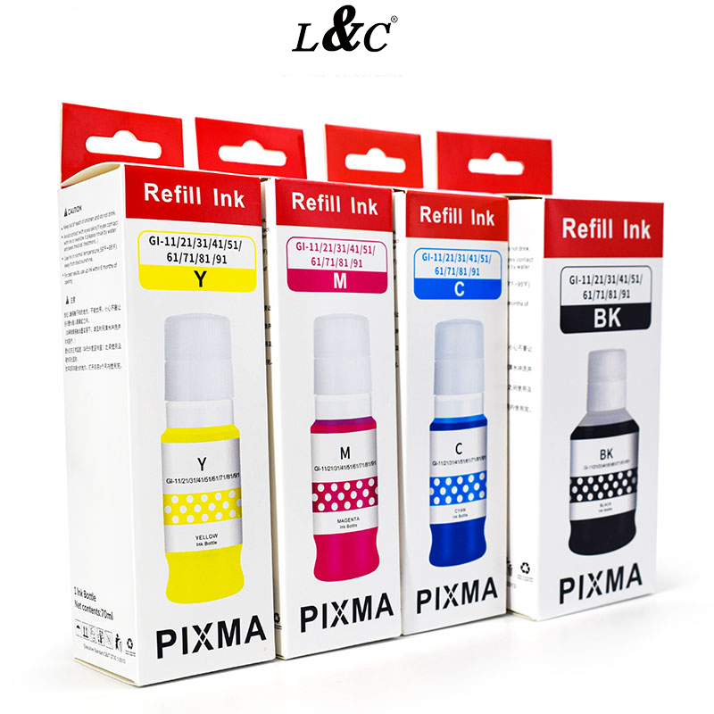 L&C 71 Refill Ink Dye Ink for Canon Printer G1020 G2020 G2021 G3020 ...