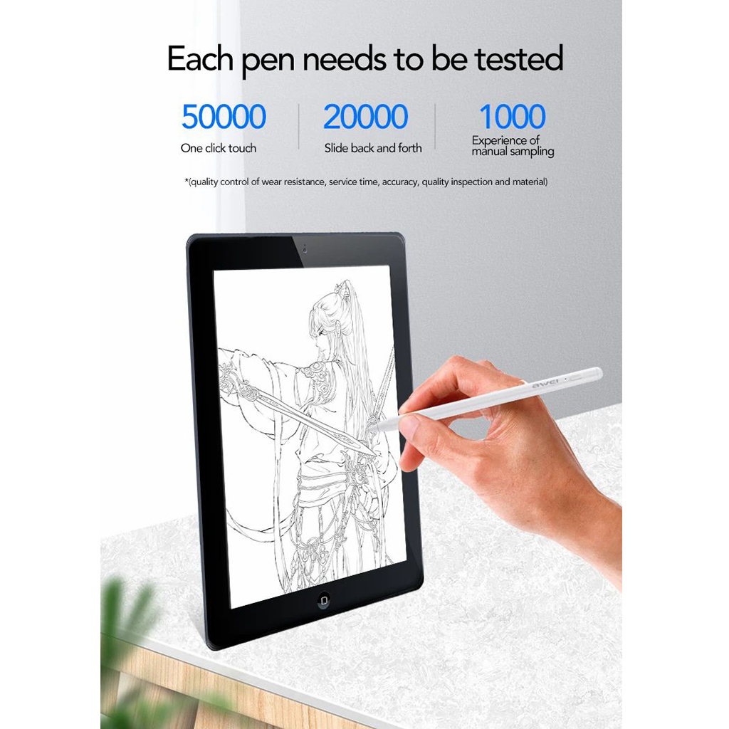 Awei P3 Touch Control Stylus Writing Drawing Pen For Tablet Smartphone ...