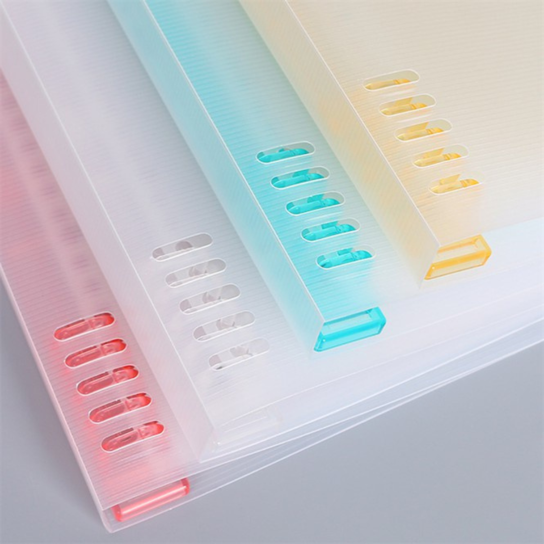 PP Binder 8 Holes Candy Color Frosted Cover Rings Loose-leaf Refill ...