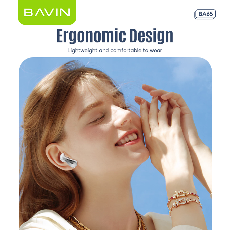 BAVIN BA65 Wireless Bluetooth Earphone Hi-Fi Audio Sounds Built-In ...