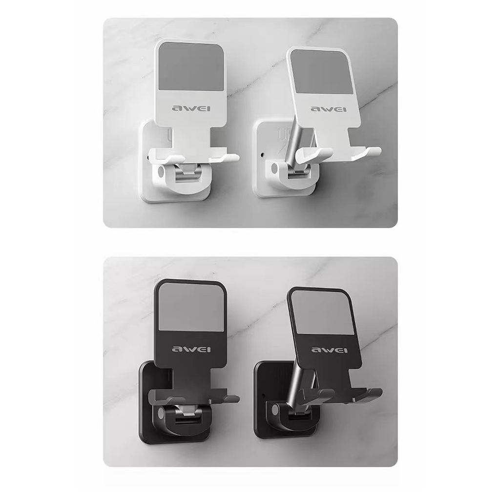 Awei X36 Adjustable Pole Wall Phone Holder 90° Retractable Rotating ...