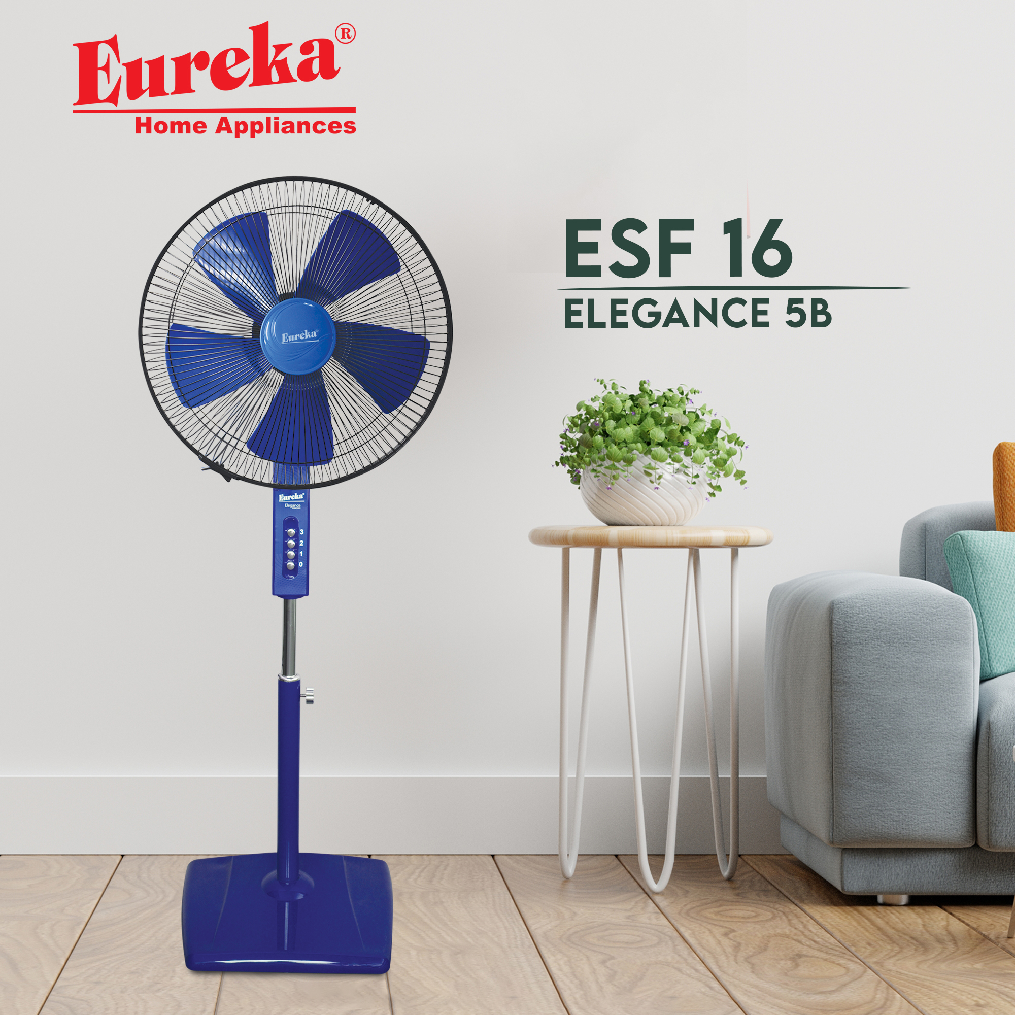 EUREKA 16inches(405mm) 5-blades Elegance Stand Fan / Electric Fan ESF ...