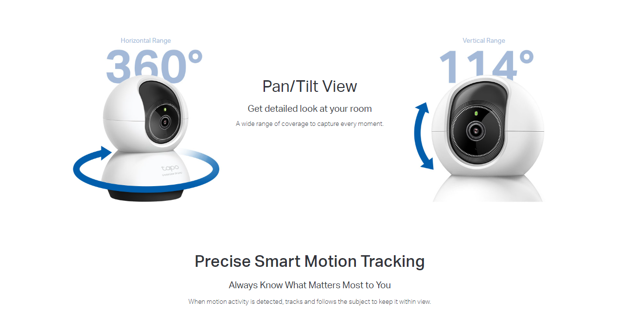 TP-Link Tapo TC72 2K 4MP Pan/Tilt AI Home Security Wi-Fi Indoor CCTV IP ...