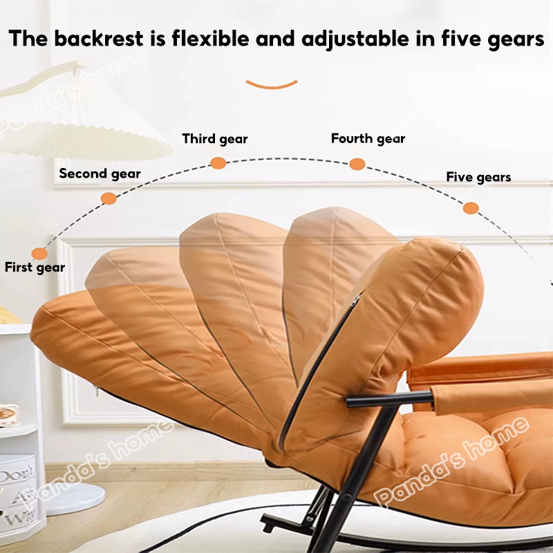 【Adjustable】Lazy Rocking Chair Leisure Reclining Chair Lazy Sofa Lounge ...