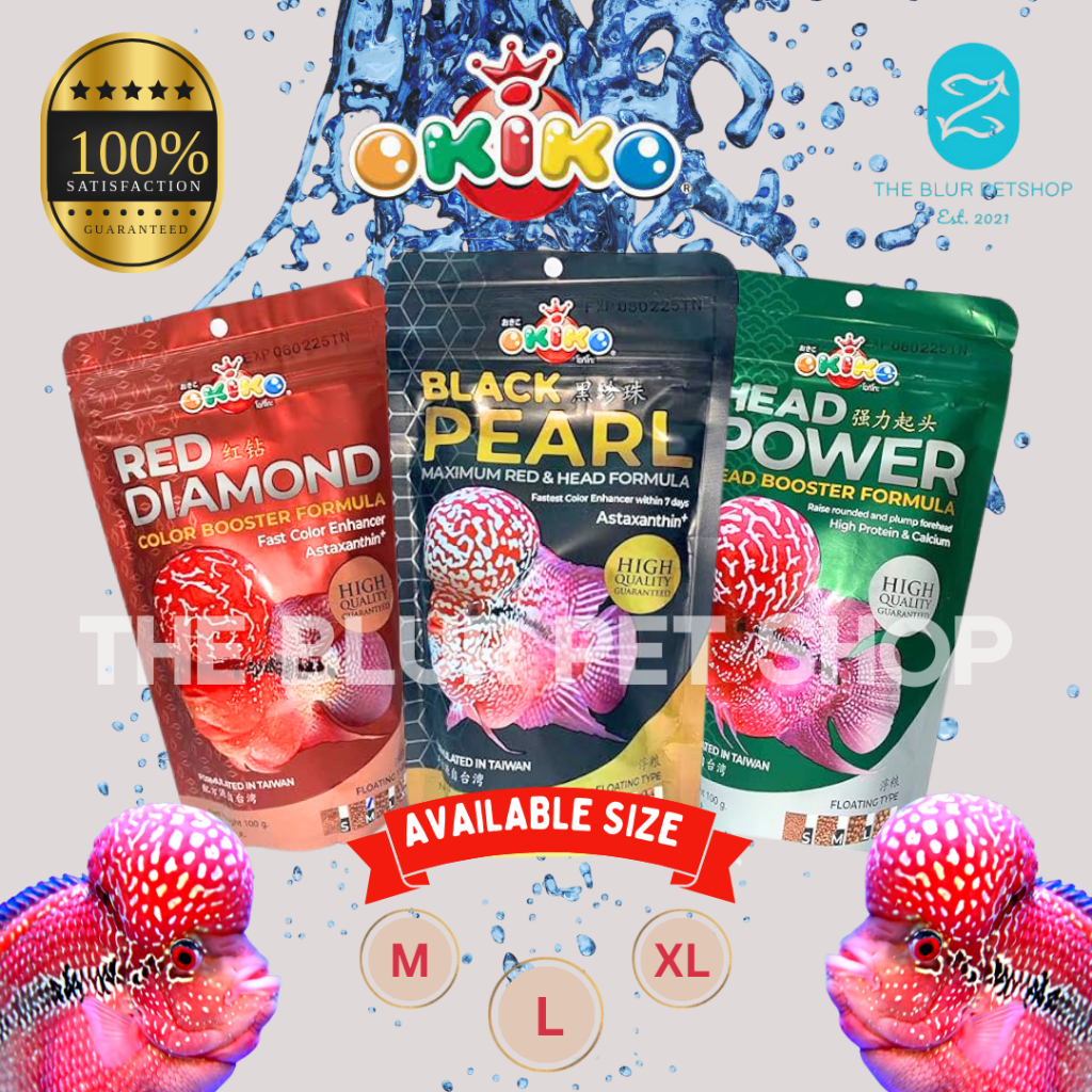 100g Black Pearl Red Diamond Head Powder Flowerhorn Platinum with ...