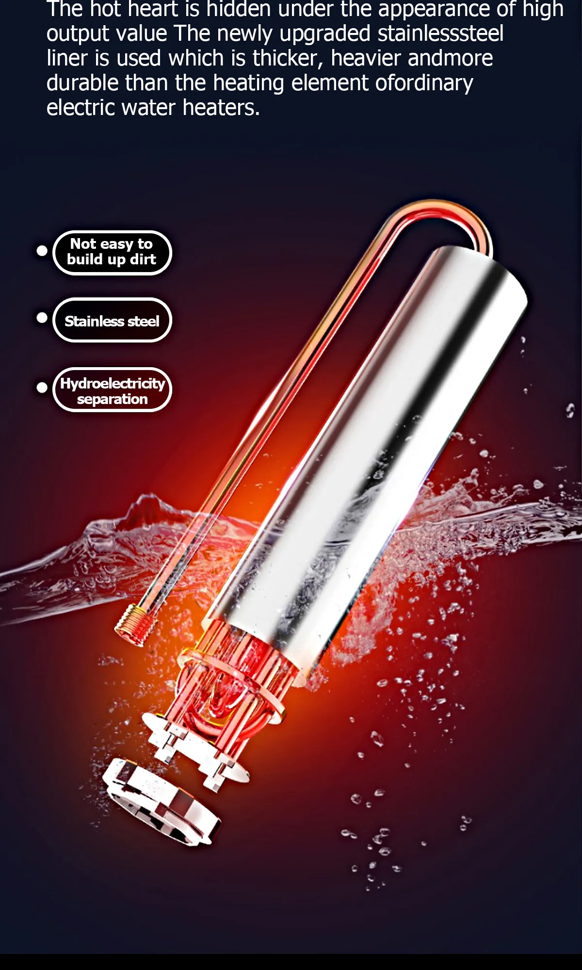 SHANBEN Speed heat 6500W electric water heater bathroom household ... SHANBEN Speed heat 6500W electric water heater bathroom household ...