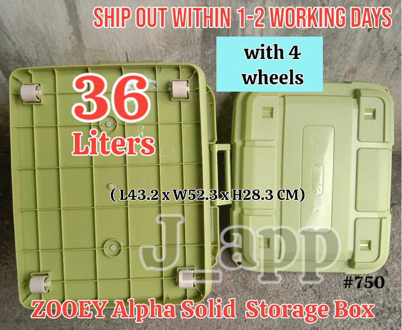 (36 Liters) Zooey Alpha Box/ solid storage box with wheels and lock ...