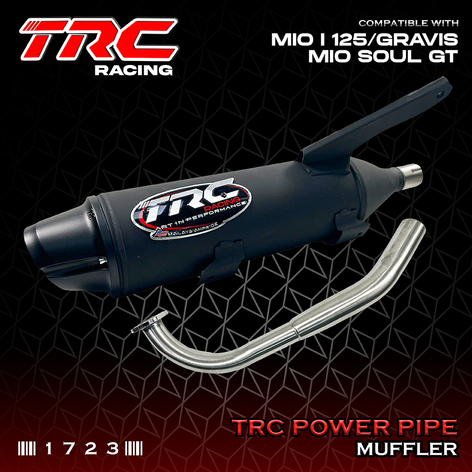 TRC Racing Mio i125 / m3 / Gear / Soul i125 Power Pipe Muffler Exhaust with Removable Silencer ...