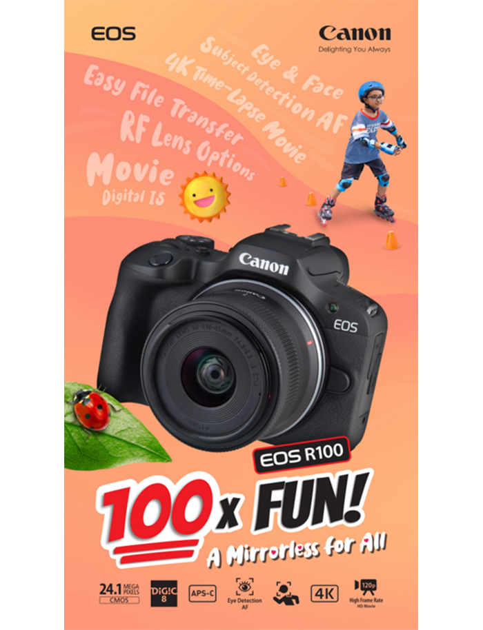 Canon Camera EOS R100 / 18-45mm STM / 24.1 Megapixel / Vlogging Camera ...