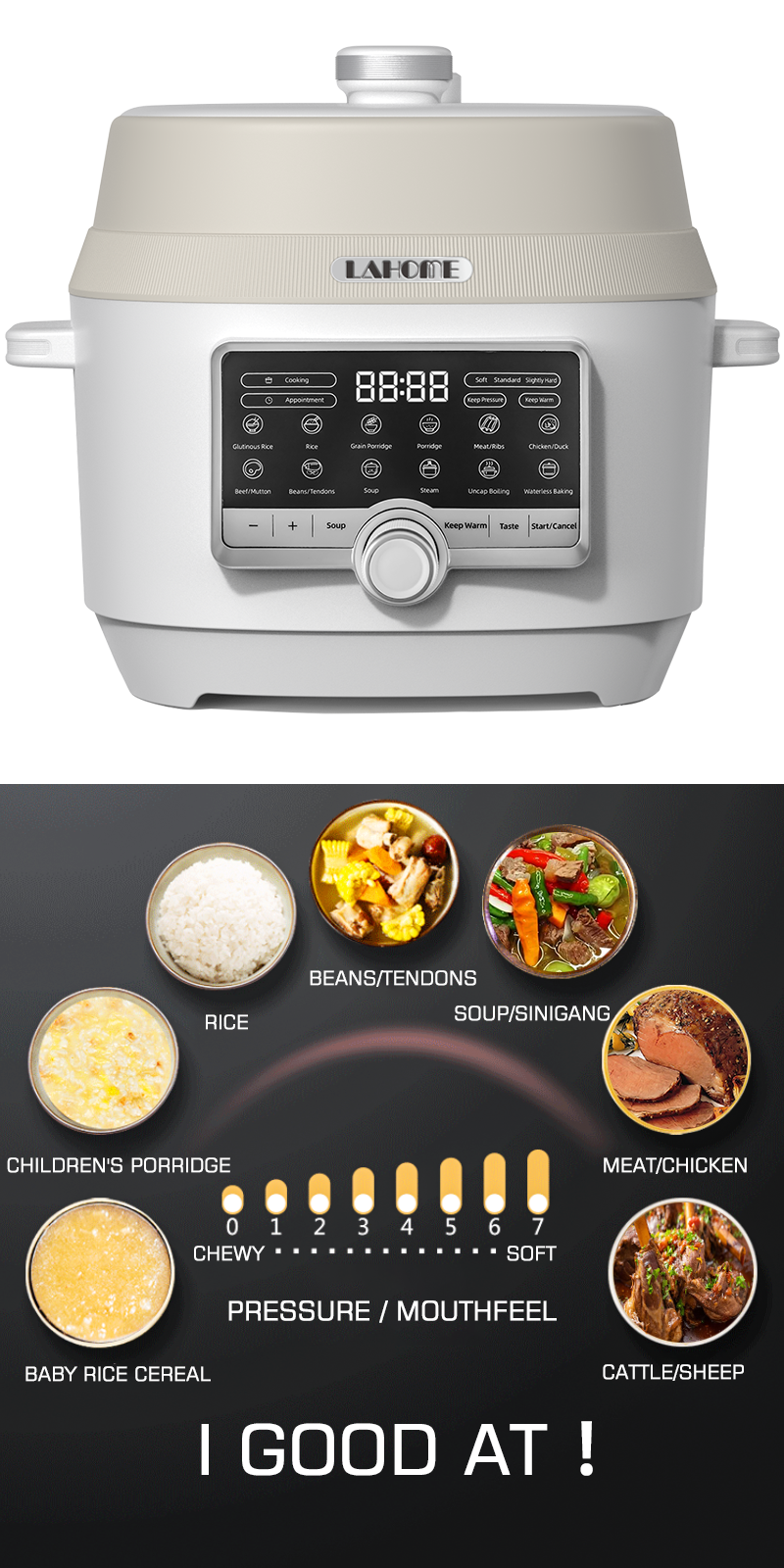 LAHOME 5L Electric Pressure Rice Meat Cooker Nonstick Multifunctional ...